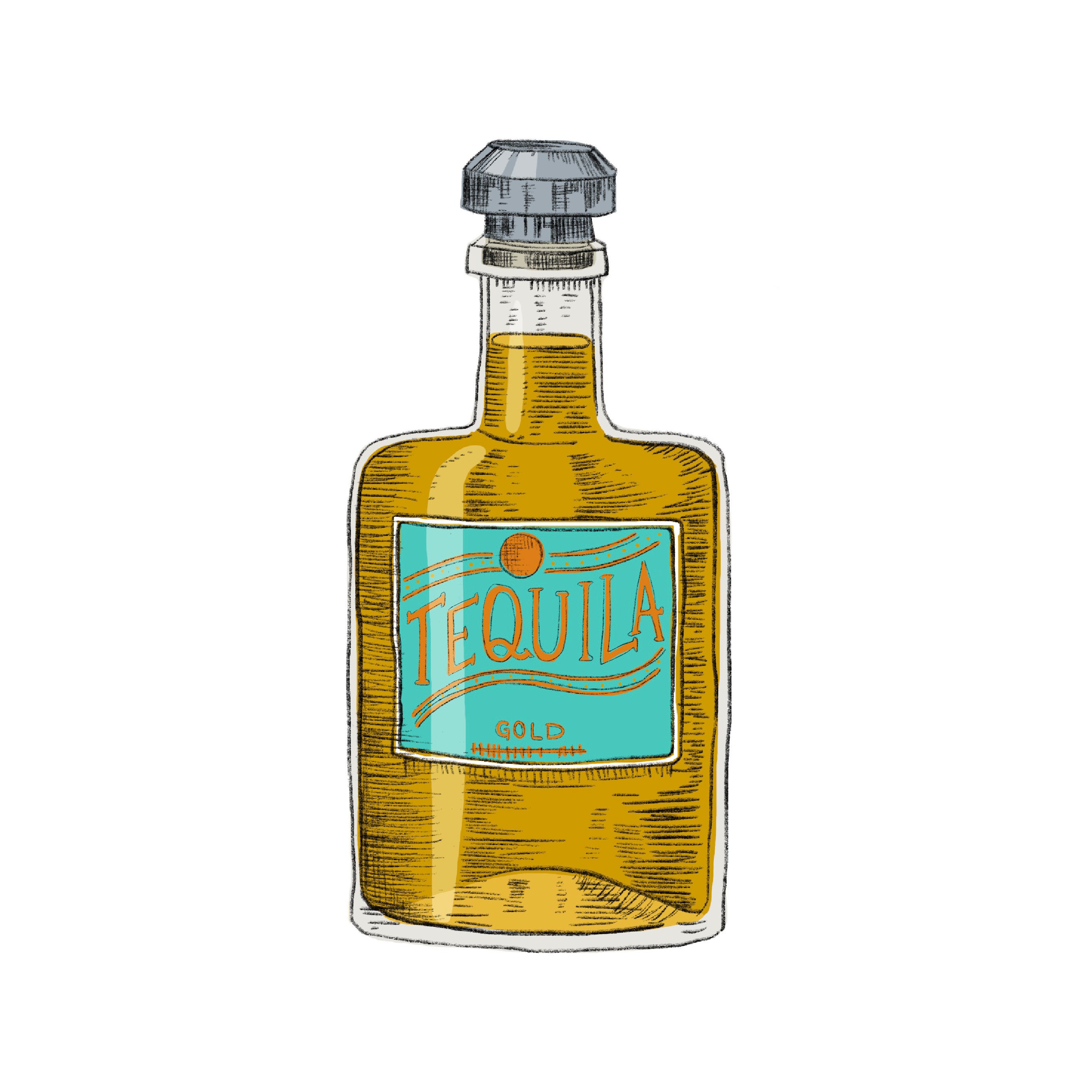 Vintage Tequila Bottle Digital Art Print - Etsy