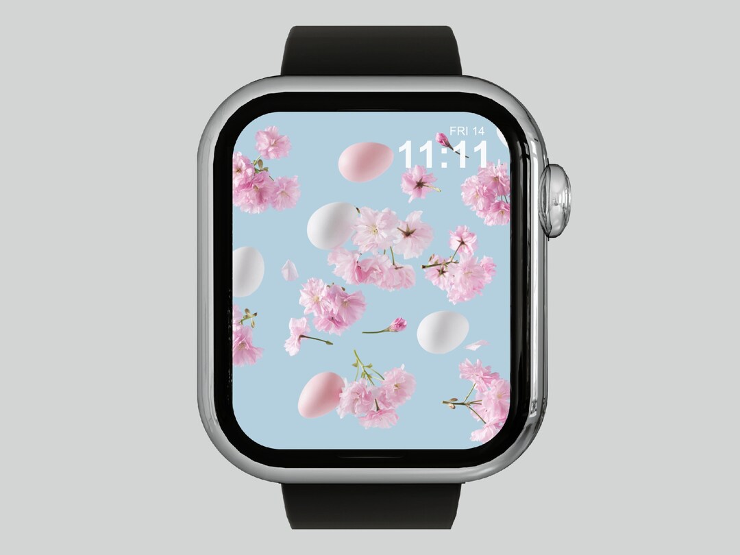 Pink Flowers and Easter Eggs Apple Watch Wallpaper | Apple Watch Face ...