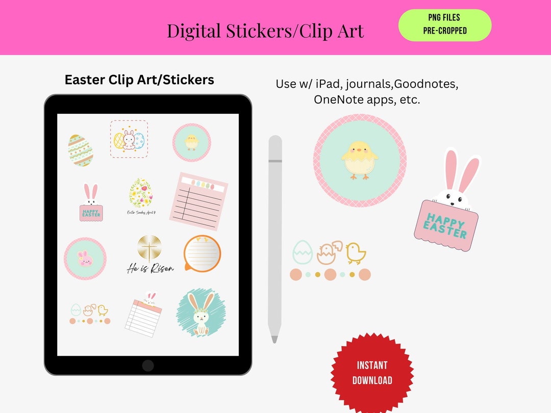 Digital Stickers/clip Art for Spring | Instant Download | 12 High ...