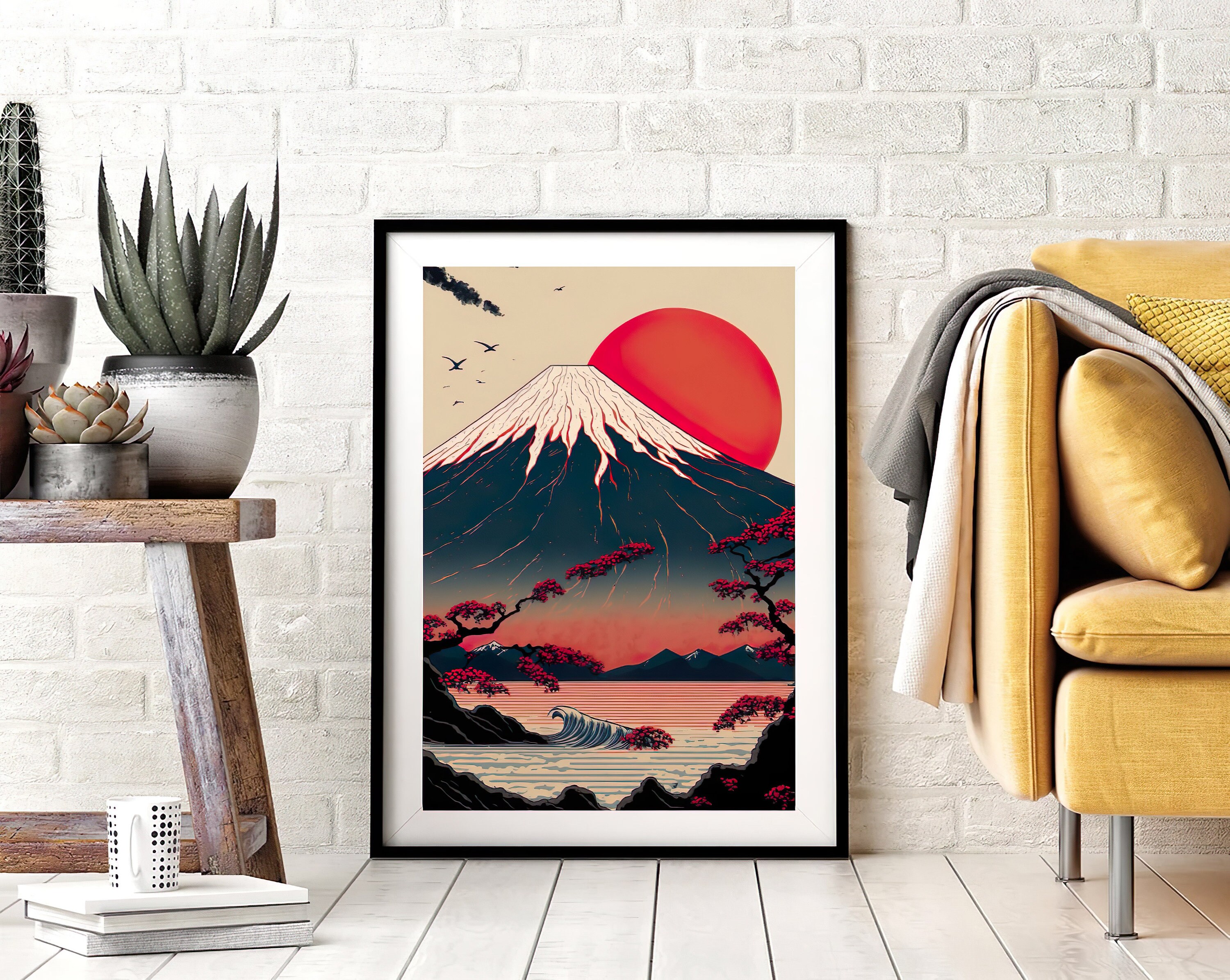 Ukiyo-e Style Art Print, Mount Fuji Sunrise Ukiyo-e Art, Japanese Art ...