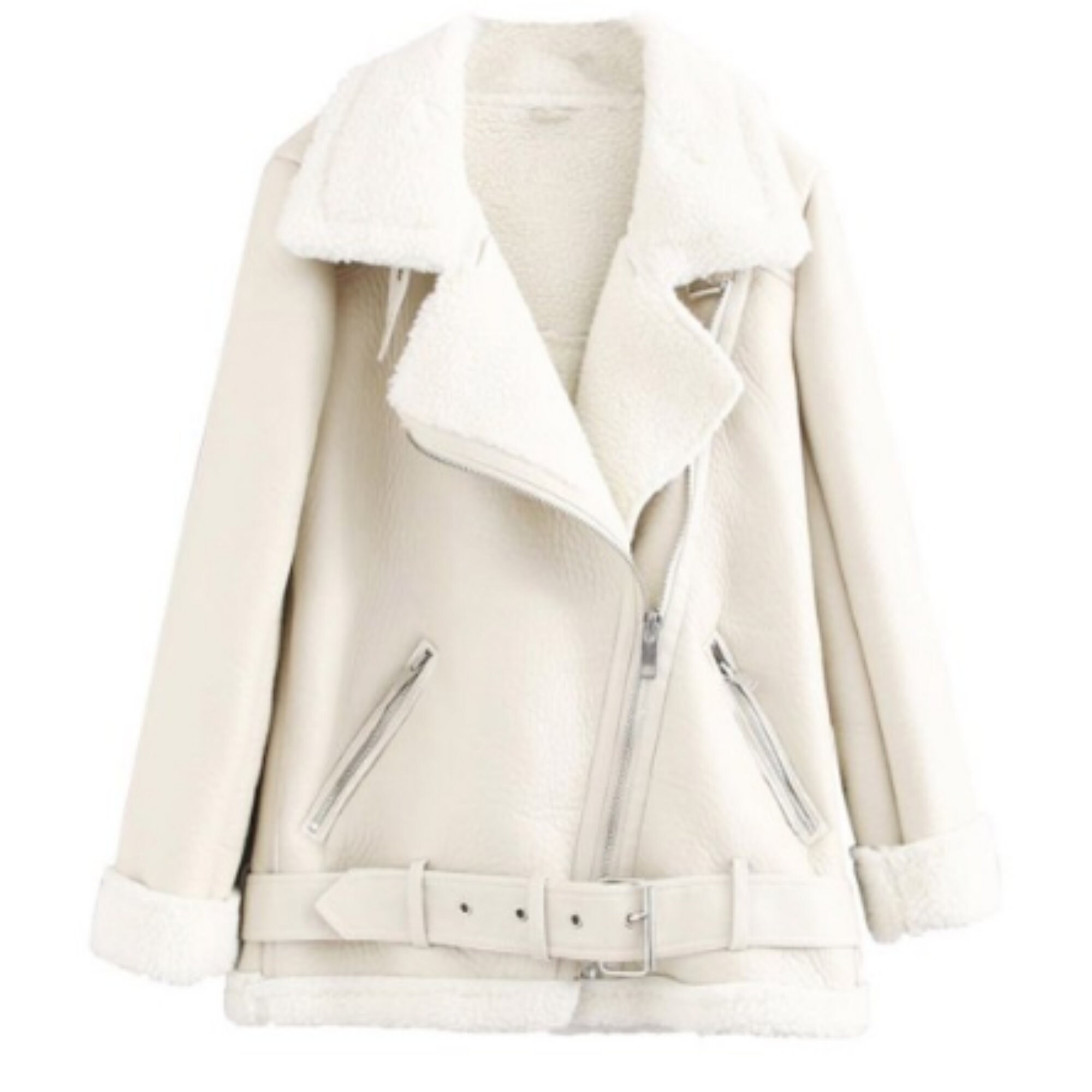 Handmade Women's WWI White B3 Bomber Genuine Leather Jacket-vintage ...