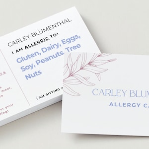 Editable Allergy Alert Card | Customizable CANVA Template | Food ...