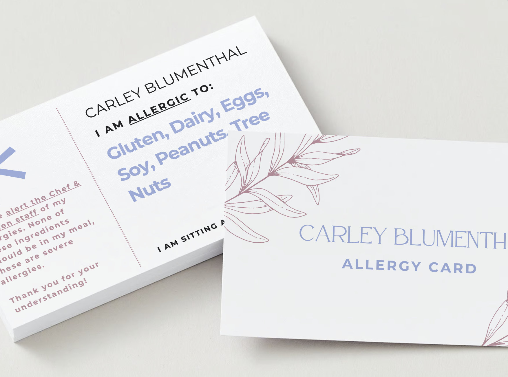 Editable Allergy Alert Card | Customizable CANVA Template | Food ...