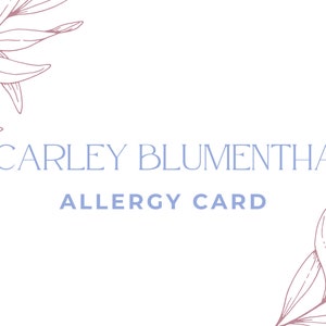 Editable Allergy Alert Card | Customizable CANVA Template | Food ...