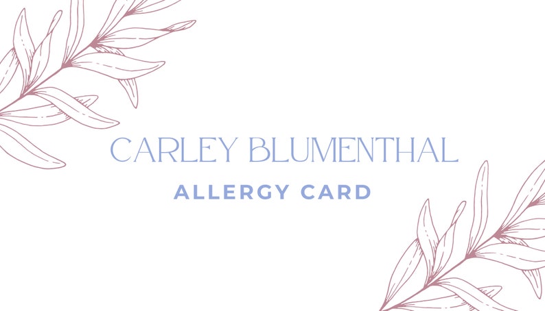 Editable Allergy Alert Card | Customizable CANVA Template | Food ...