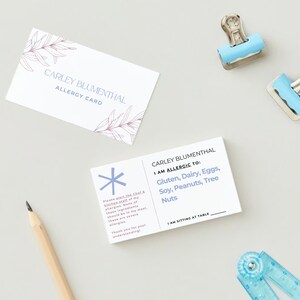 Editable Allergy Alert Card | Customizable CANVA Template | Food ...