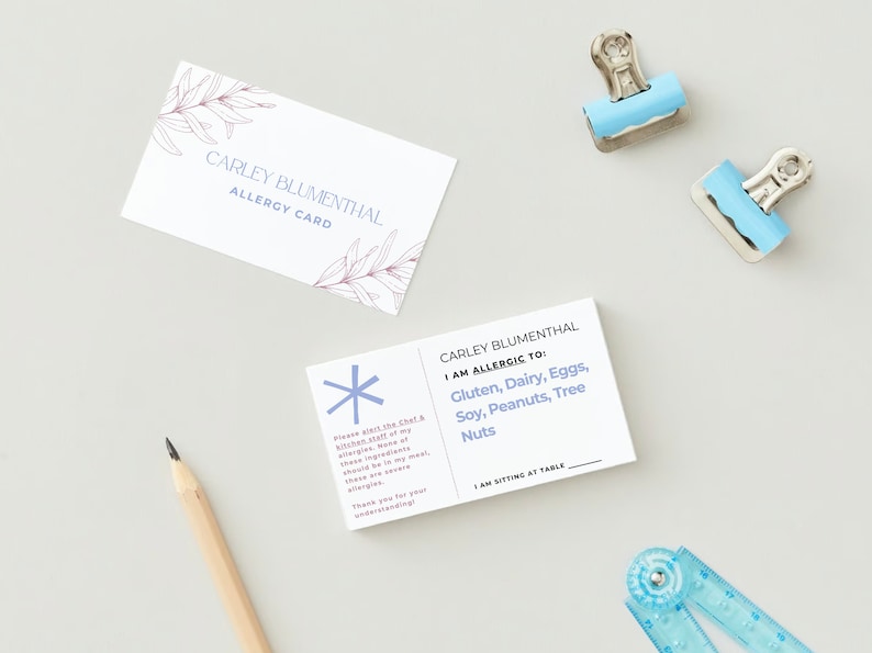 Editable Allergy Alert Card | Customizable CANVA Template | Food ...