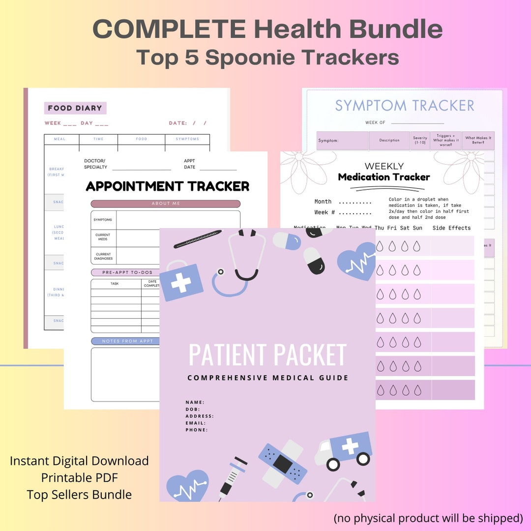 COMPLETE Health Bundle: Patient Packet, Food Diary, Symptom Tracker ...
