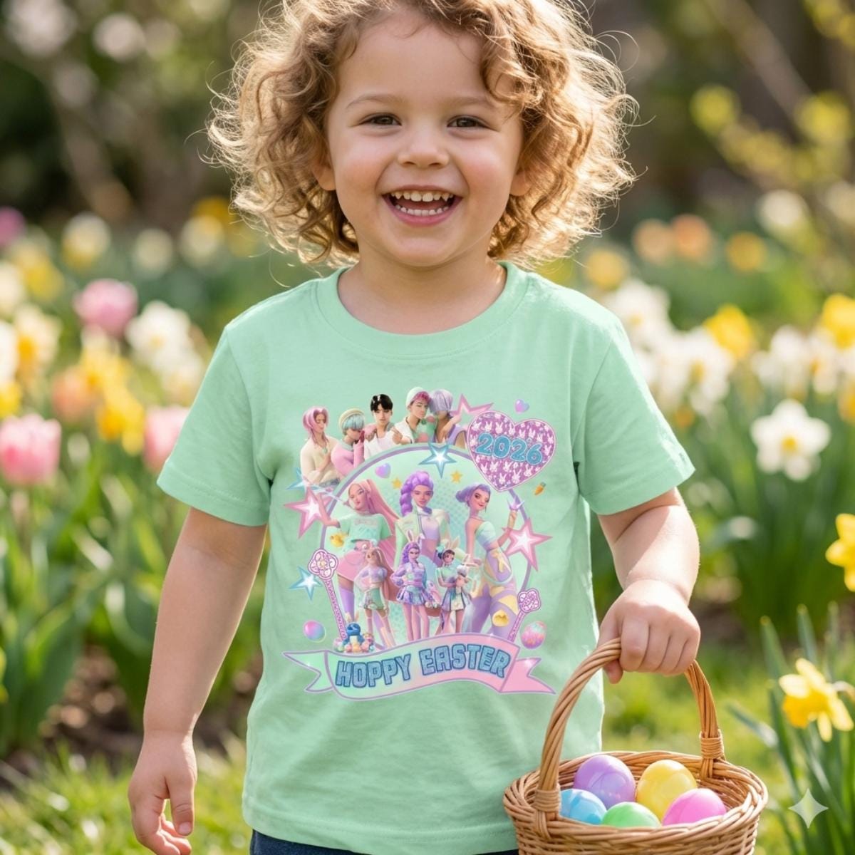 Kpop Easter PNG, Anime Girl Group Easter Design, K-pop Band Digital ...