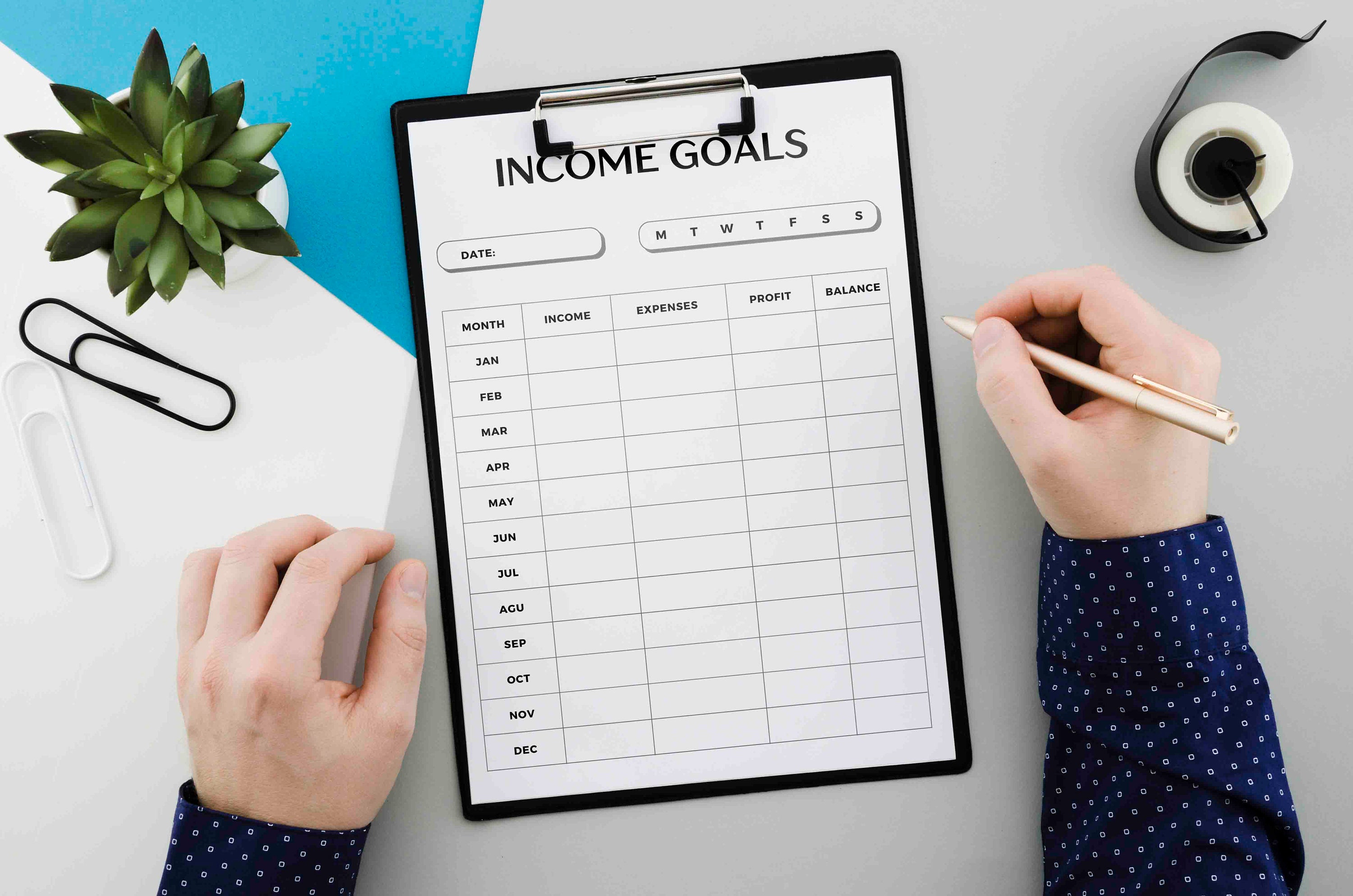 Income Tracker Printable Monthly Expense Tracker Budgeting Template ...