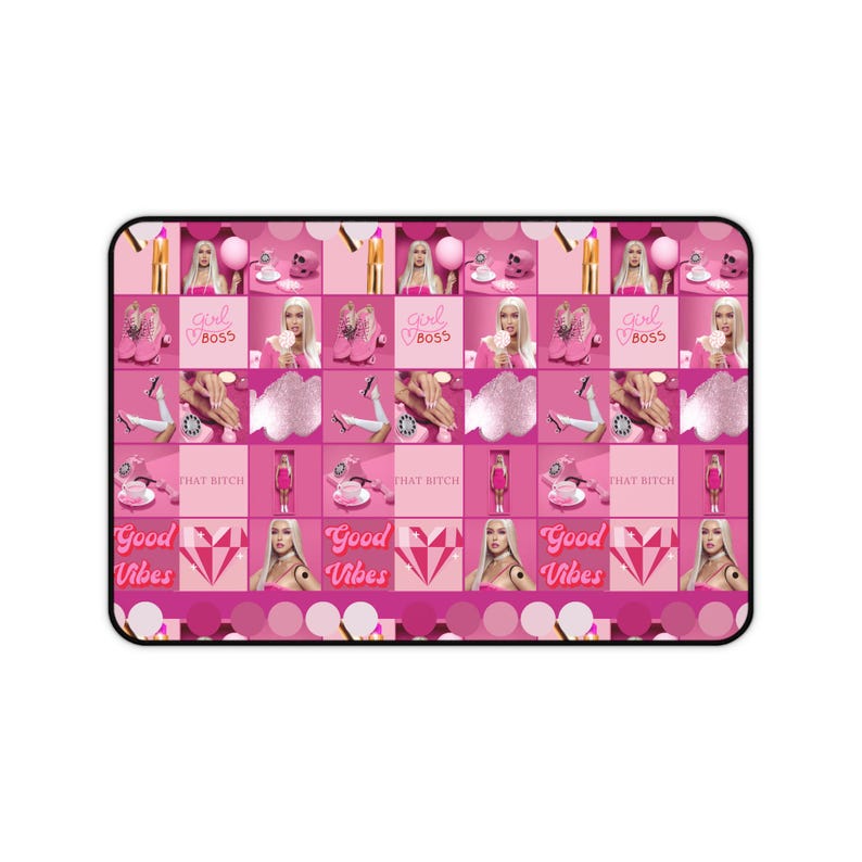 Pink Barbie Desk Mat - Girly Mouse Pad for Work or Study, Office Desk ...