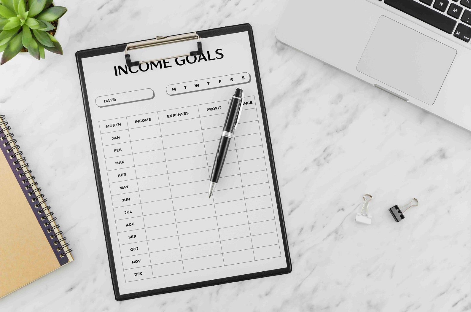 Income Tracker Printable – Monthly Expense Tracker – Budgeting Template ...