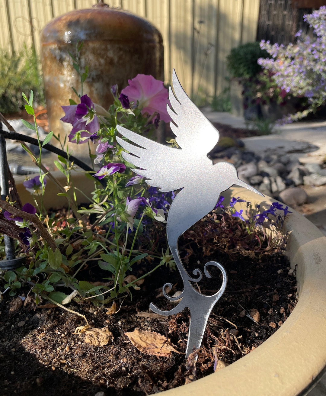 Metal Hummingbird Yard Art - Etsy