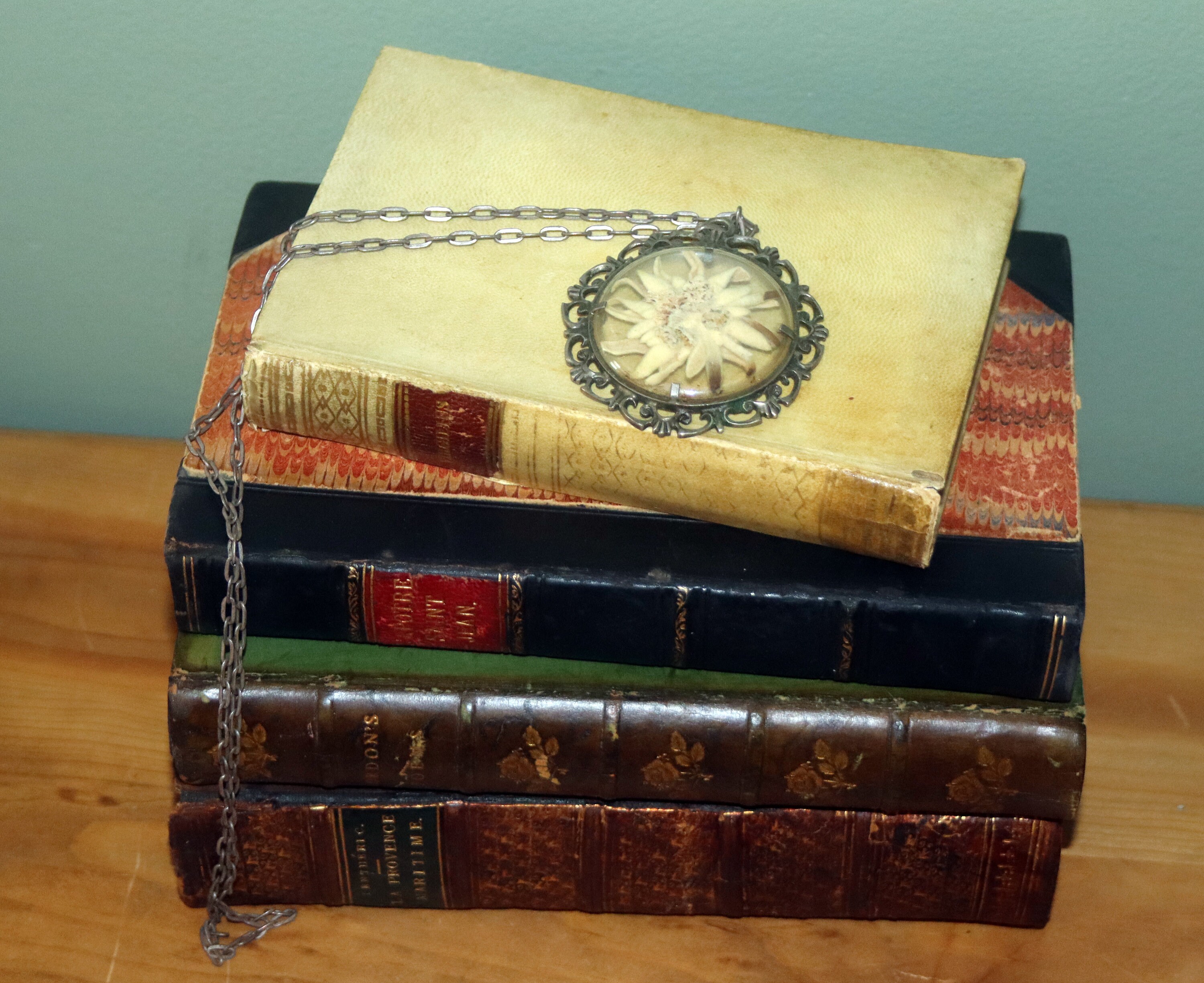 4 Antique Leather & Vellum Spine Rustic Distressed Books - Etsy