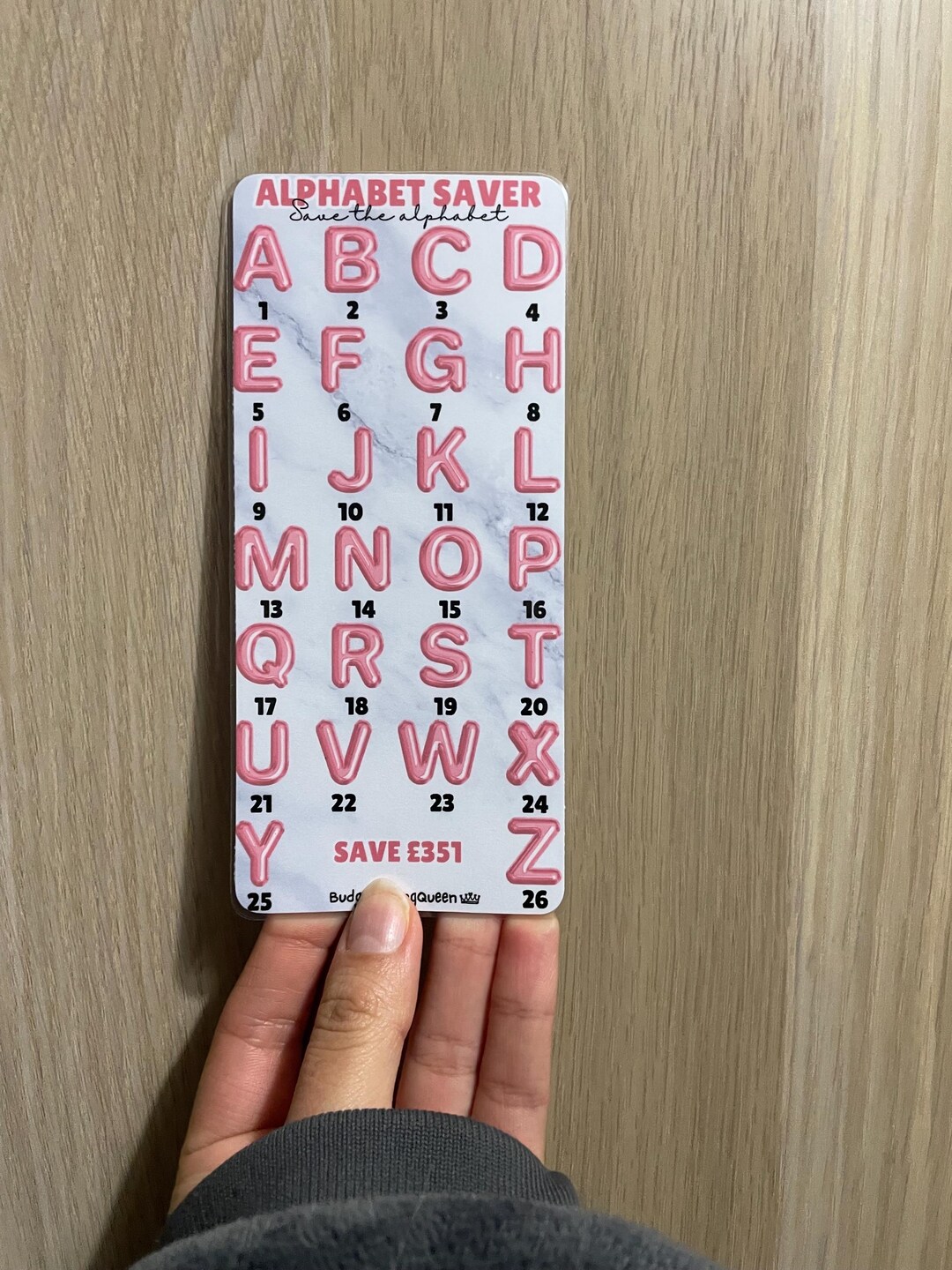 Alphabet Savings Tracker, Save the Letter Value Challenge , Laminated ...