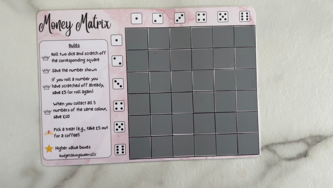 Money Matrix Scratch off Challenge Game, Scratchie Envelope, Savings ...