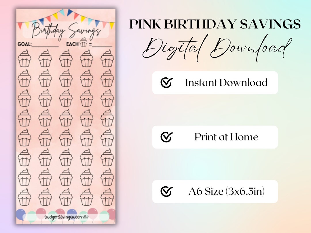 Birthday Savings Challenge, Present Savings, Cash Stuffing UK, Budget ...