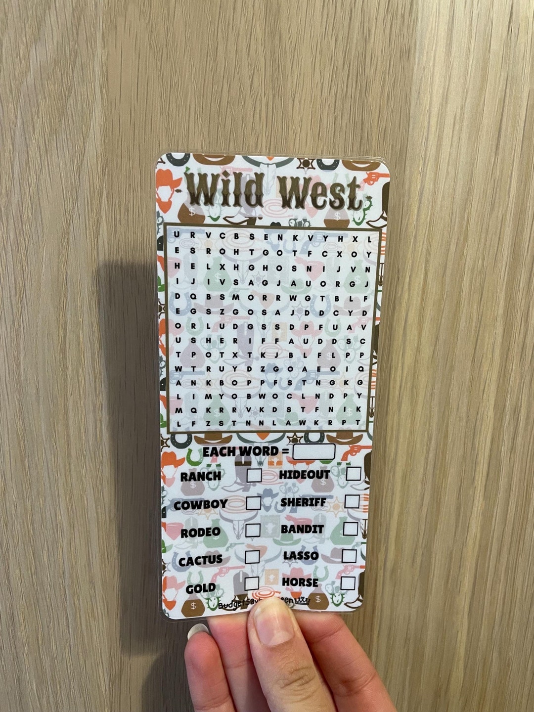 Wild West Wordsearch Savings Challenge Game, Fun Themed Savings Tracker ...