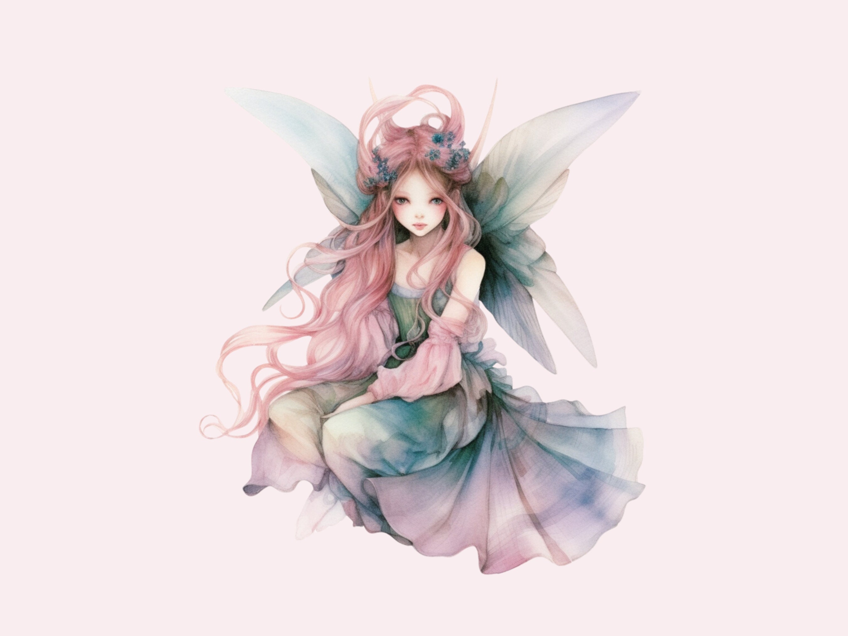 Fairies Clip Art Set 5 Images 5 PNG Transparent Background 5 JPG ...