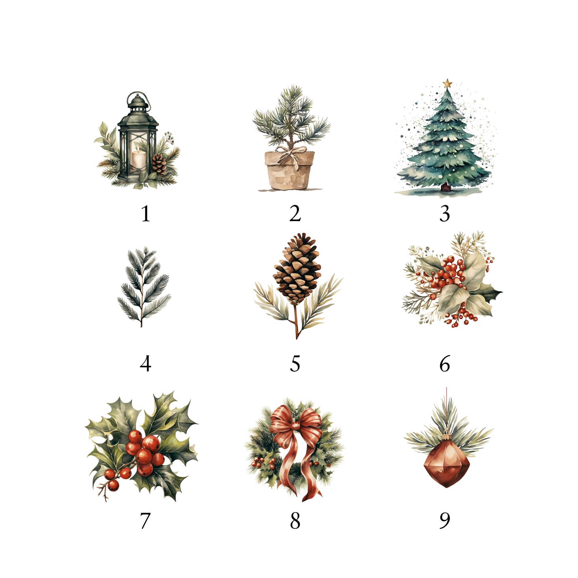 Watercolor Christmas Story Clip Art 30 PNG Transparent Background ...