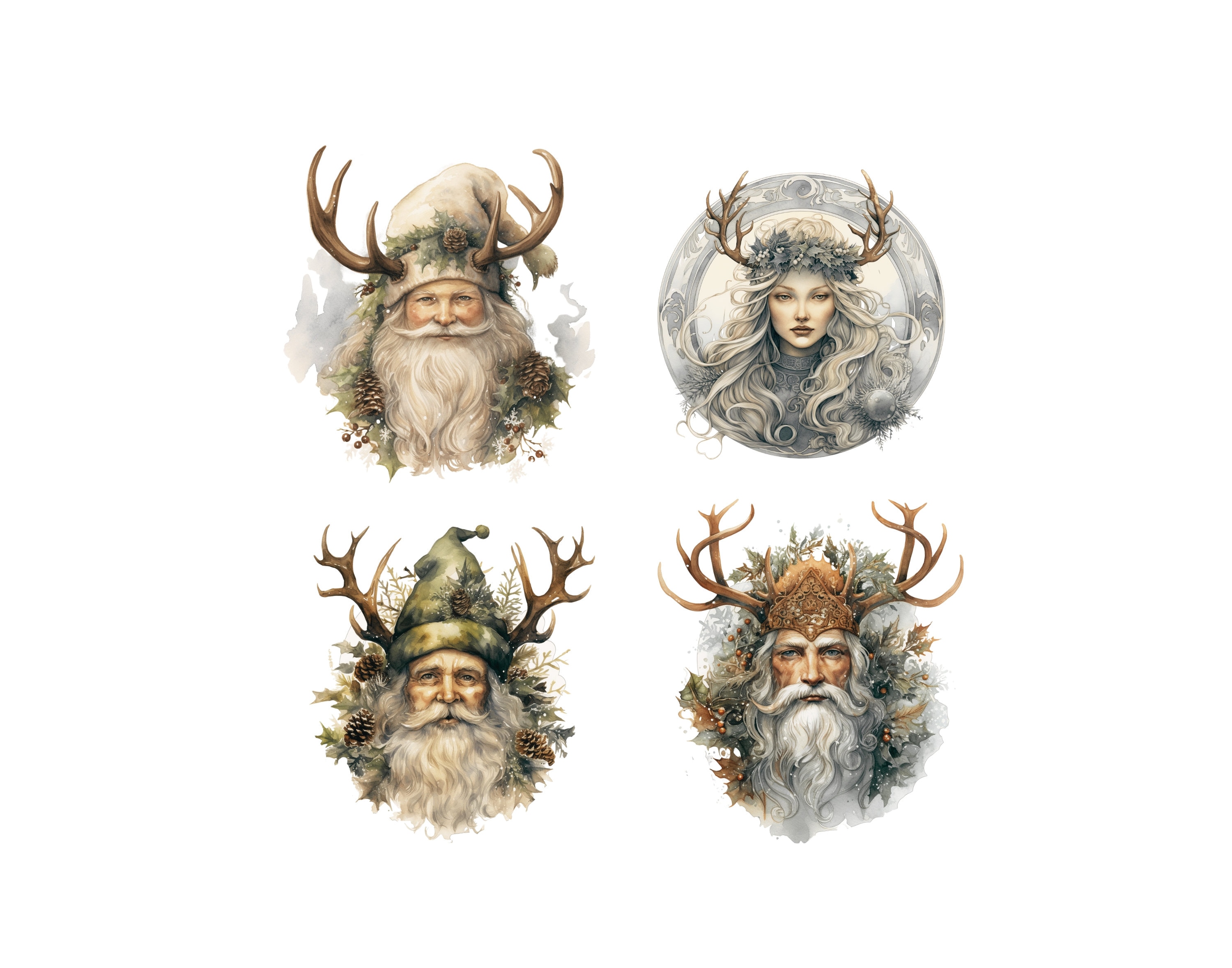 Yule Clip Art Watercolor 20 PNG Transparent Background 20 - Etsy Canada