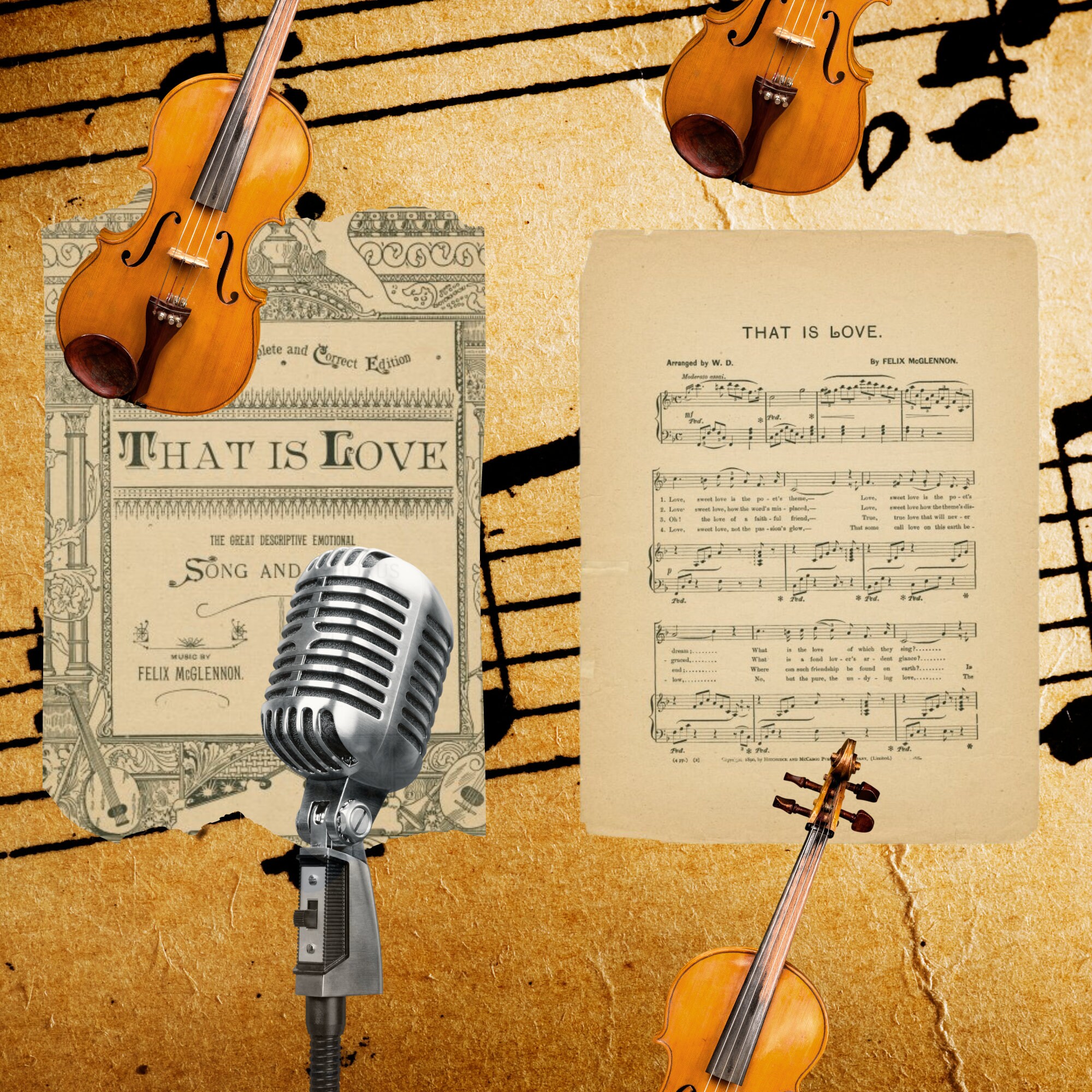 Vintage Printable Sheet Music Pages Real Music From 1890 11 PDF Pages 8 ...