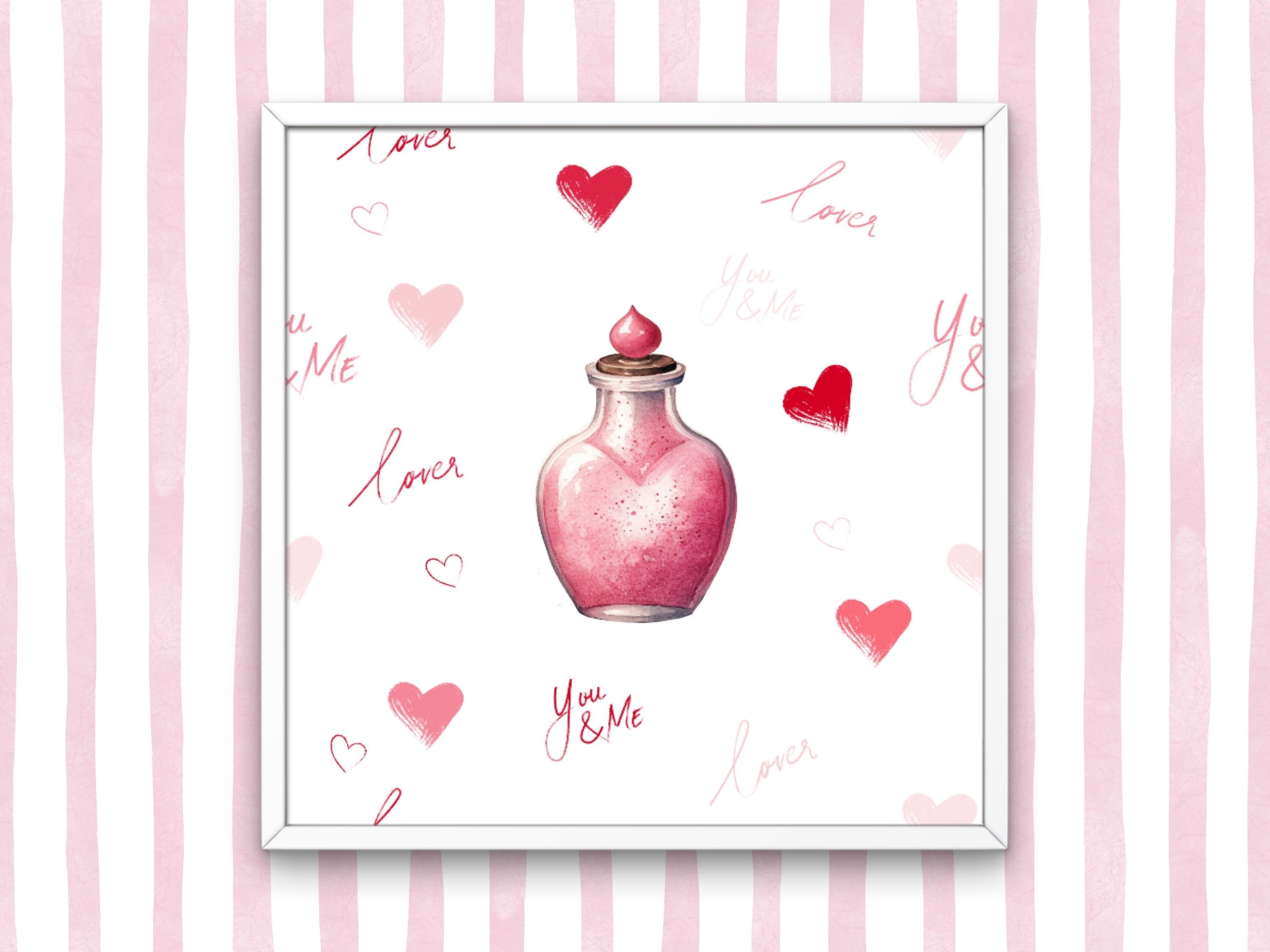 Love Potion Clip Art Set of 4 Images PNG Transparent Background Pink ...