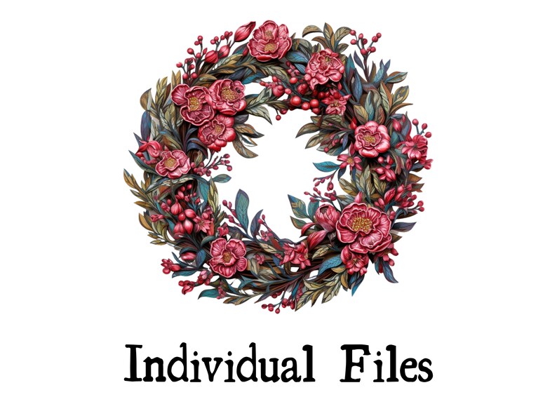 Yule Wreath Clip Art 5 PNG Transparent Background Printable - Etsy