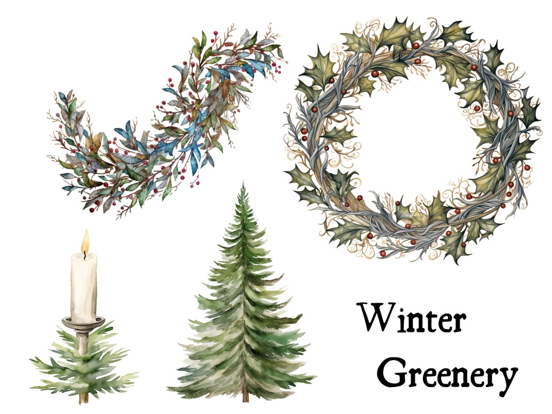 Winter Witch Clip Art Witchcraft Illustrations Witchy Winter Solstice ...