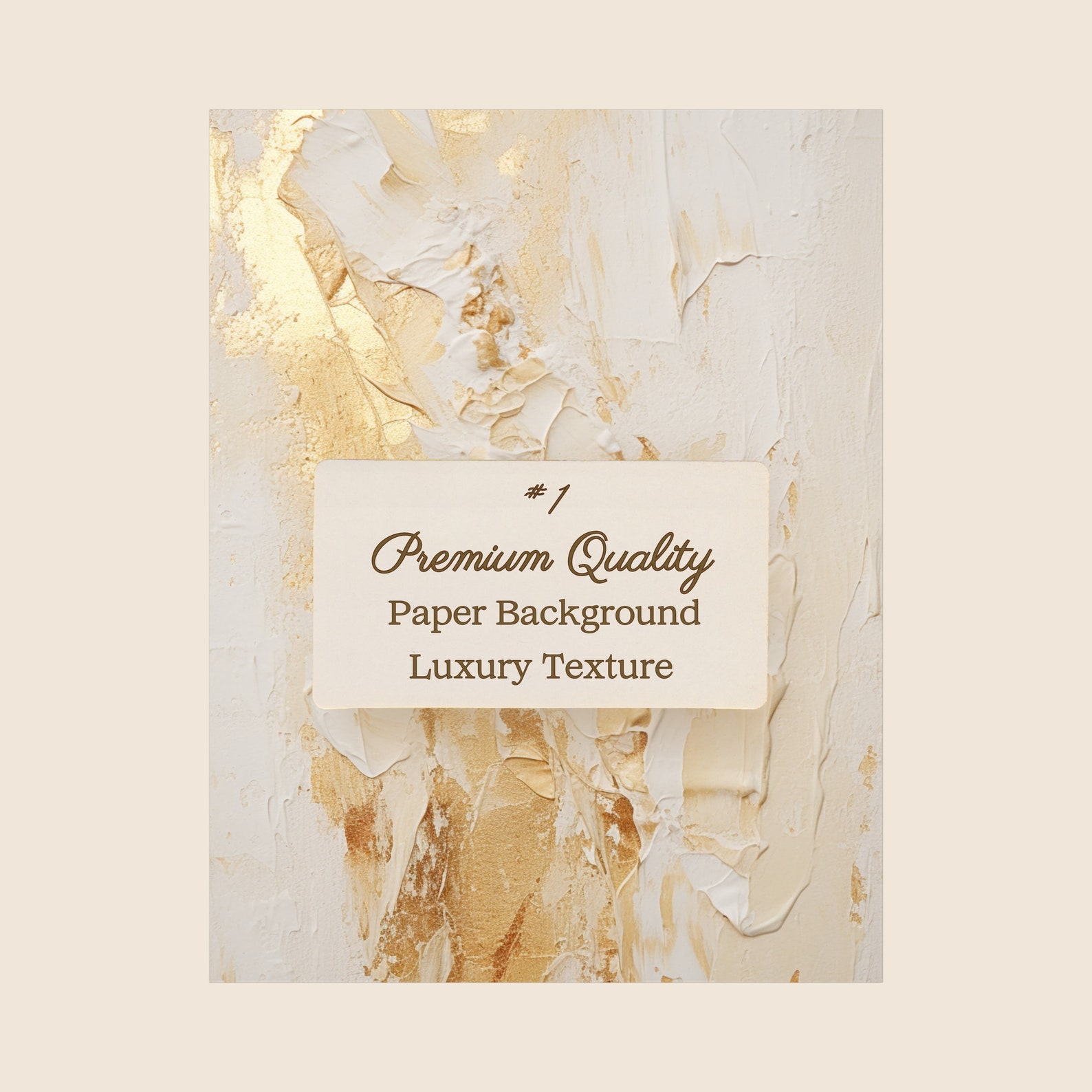 Gold Digital Paper Pack Cream + Gold Luxury Finish Paint Brush Stroke ...