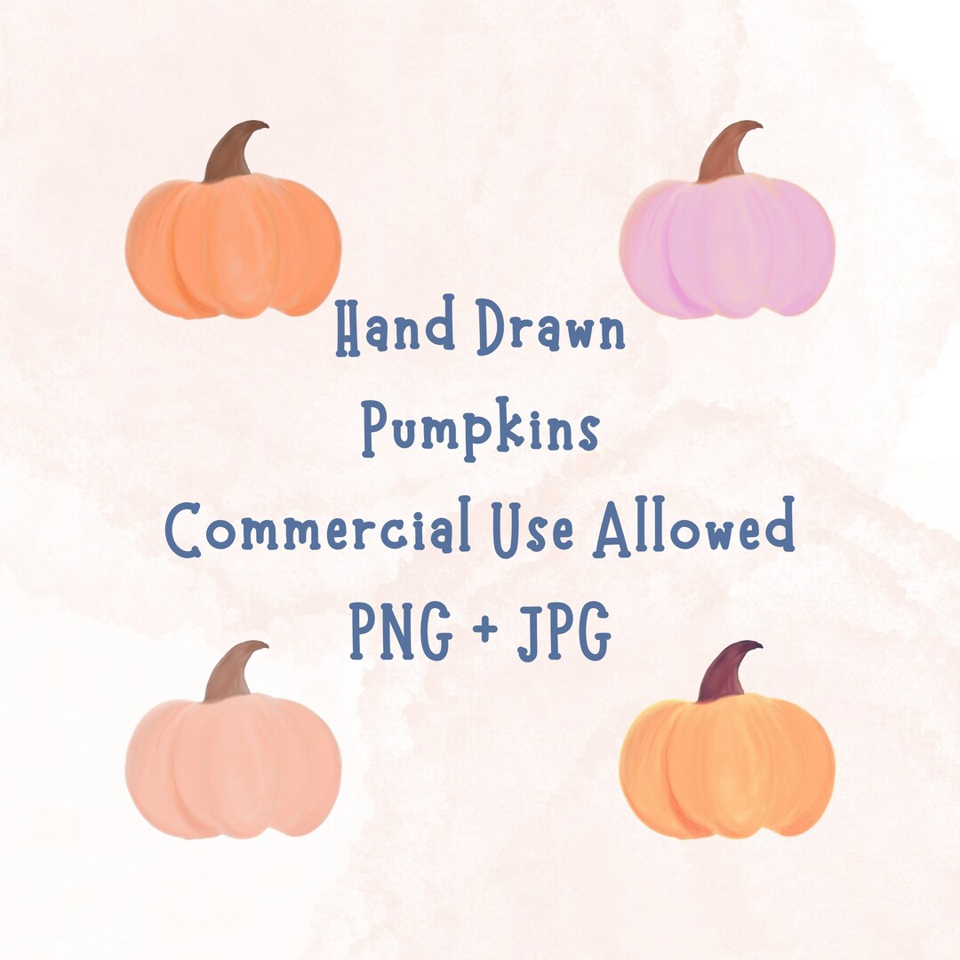 Pumpkin Clip Art Pastel Candy Colored Pumpkins Hand Drawn Pumpkins PNG ...