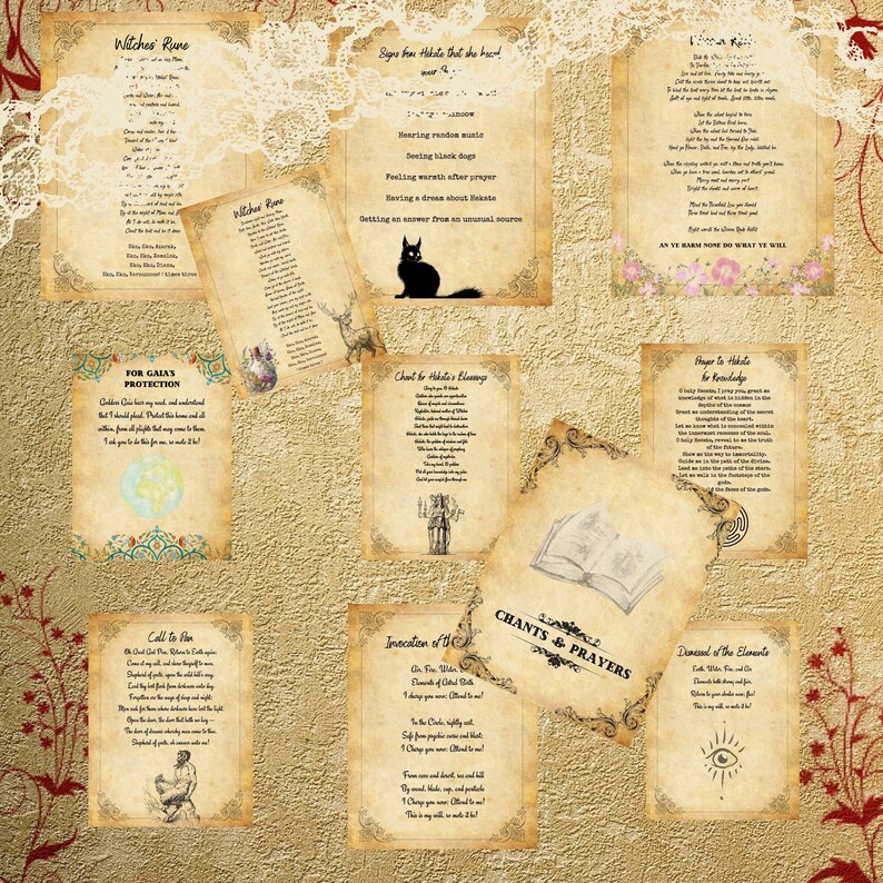 Book of Shadows Invocations Printable Pages Grimoire Spell Pages Chants ...