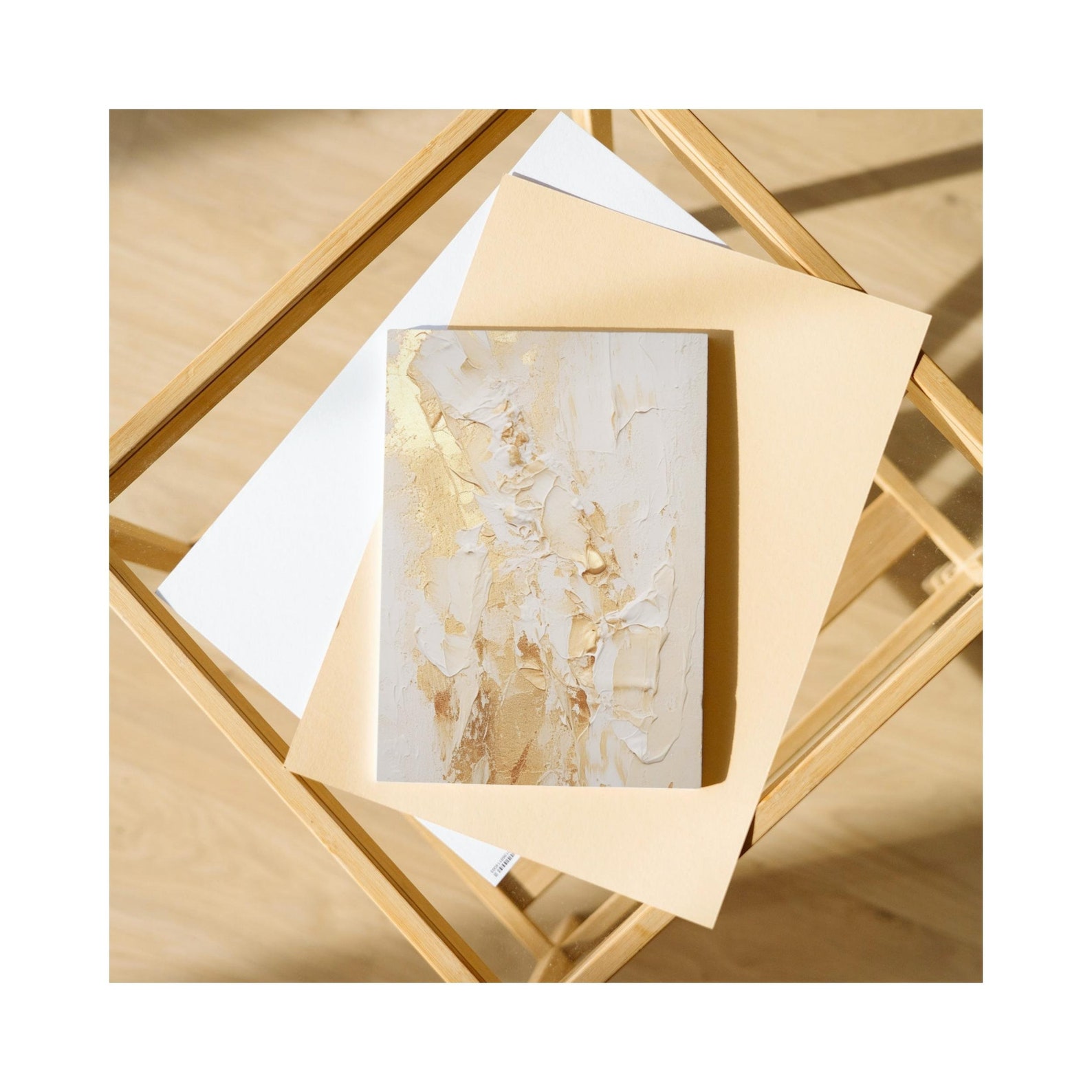 Gold Digital Paper Pack Cream + Gold Luxury Finish Paint Brush Stroke ...