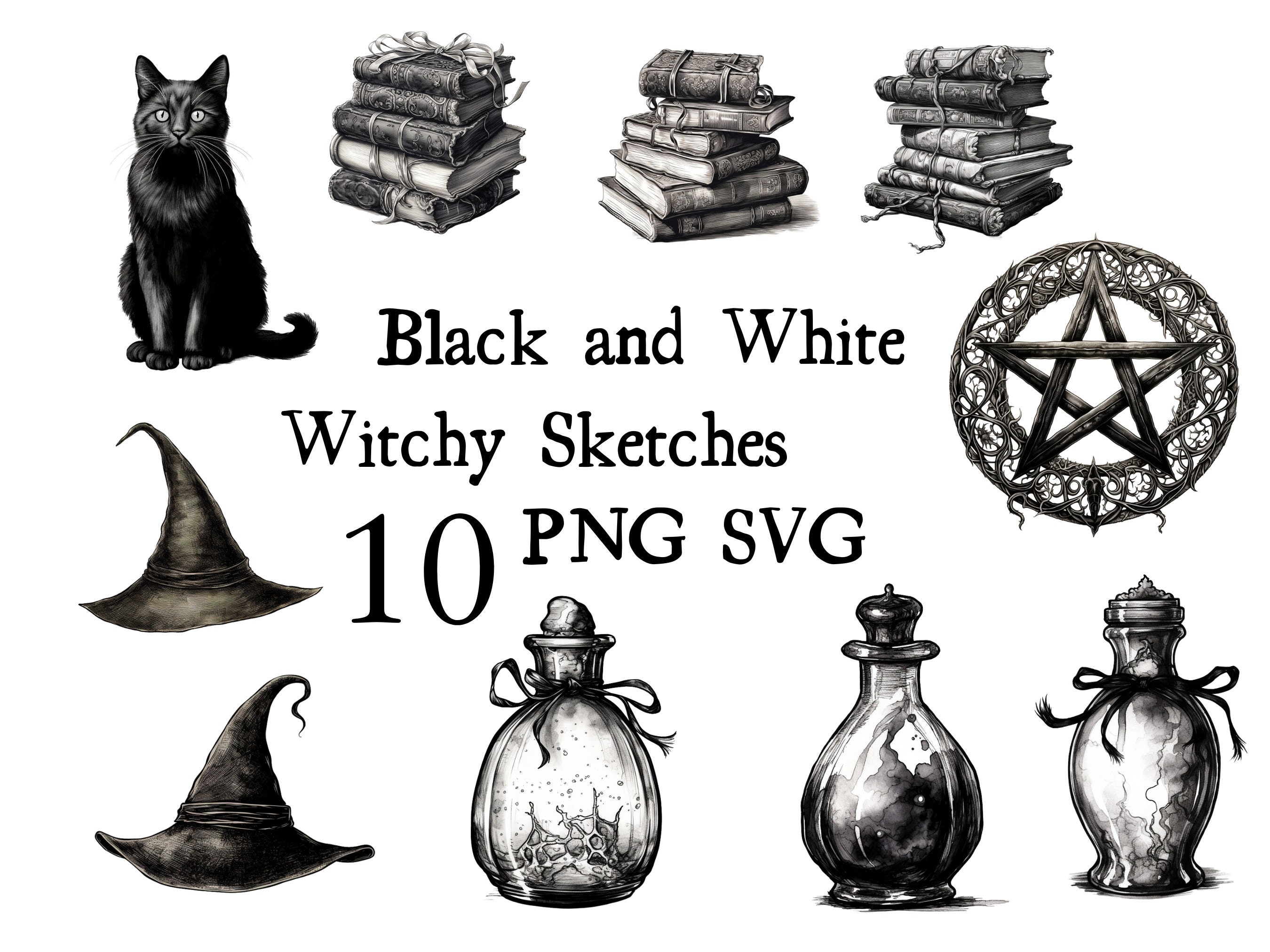 Witchy Image Set Huge 600 + Pagan Pngs Wiccan Png Jpg Svg Watercolor ...