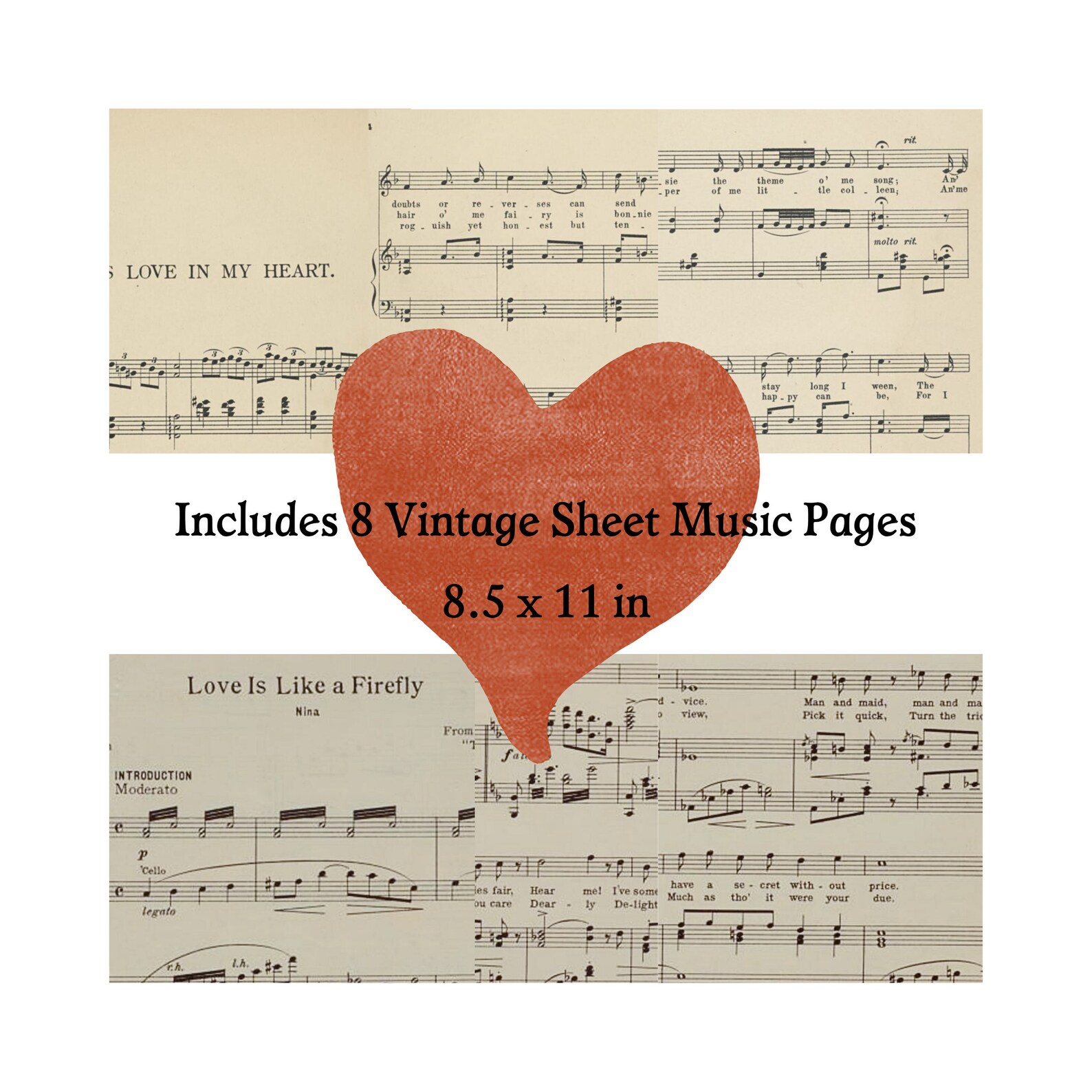 Vintage Printable Sheet Music Pages Real Music From 1898 - 1912 Junk ...