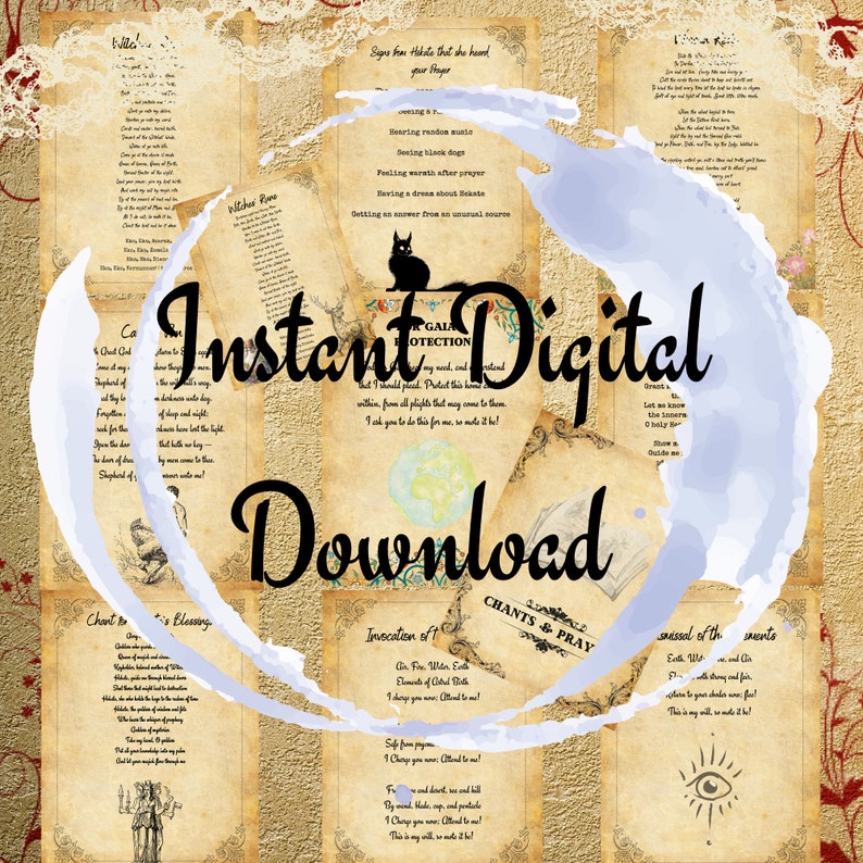 Book of Shadows Invocations Printable Pages Grimoire Spell Pages Chants ...