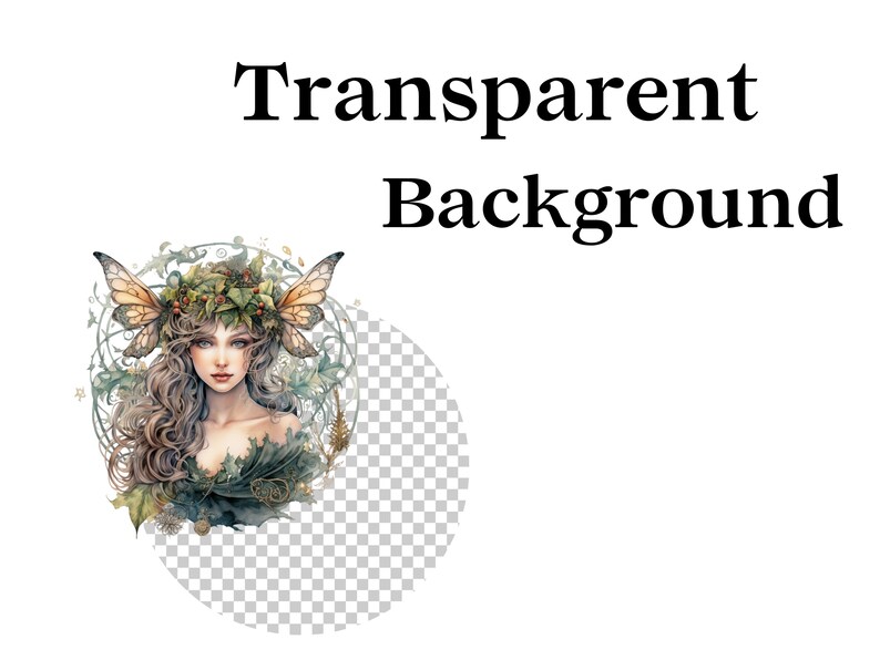 Yule Fairies Watercolor Clip Art 5 PNG Transparent Background Winter ...