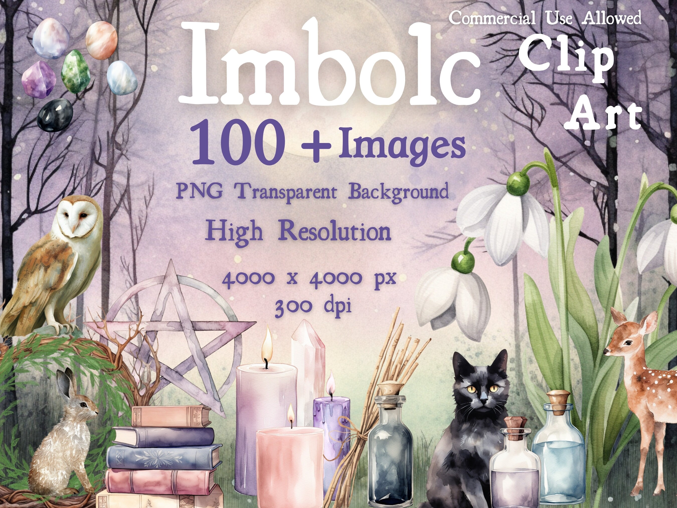 Witchy Image Set Huge 600 + Pagan Pngs Wiccan Png Jpg Svg Watercolor ...