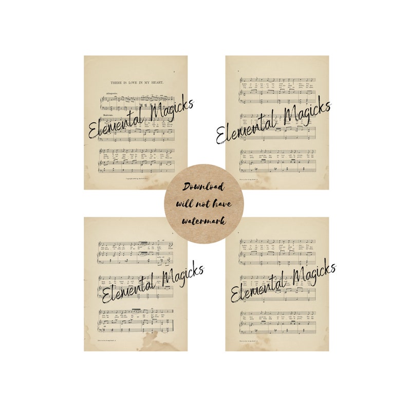 Vintage Printable Sheet Music Pages Real Music From 1898 - 1912 Junk ...