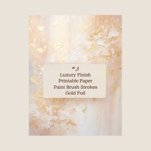 Gold Digital Paper Pack Cream + Gold Luxury Finish Paint Brush Stroke ...