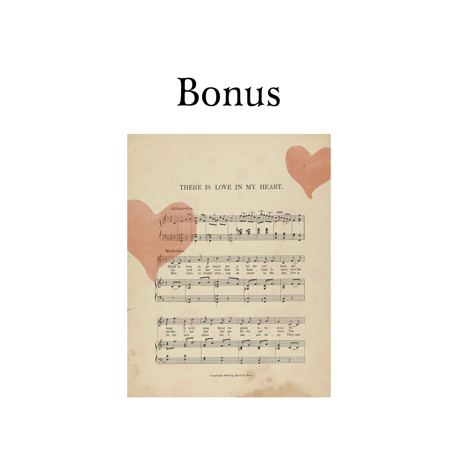 Vintage Printable Sheet Music Pages Real Music From 1898 - 1912 Junk ...