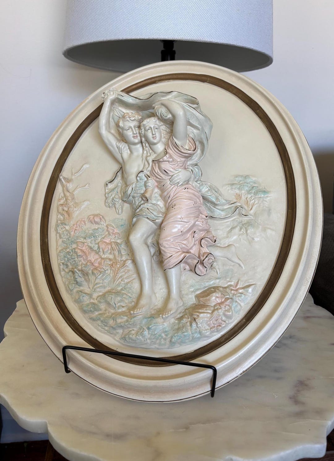 Vintage Alexander Backer Co. Embossed Chalkware Wall Plaque – 17" X 13 ...