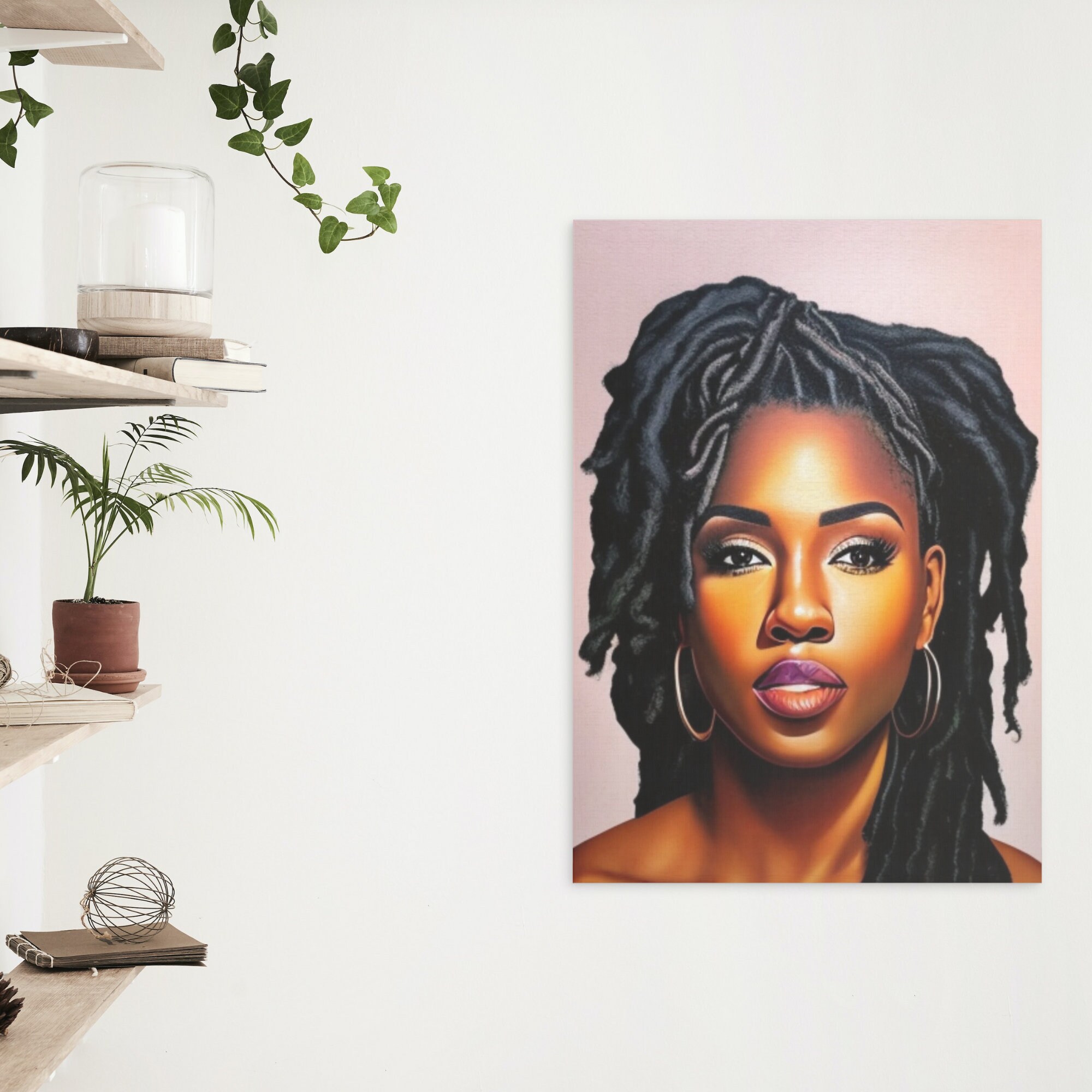 Black Girl With Locs Canvas Physical Wall Art for Her - Etsy