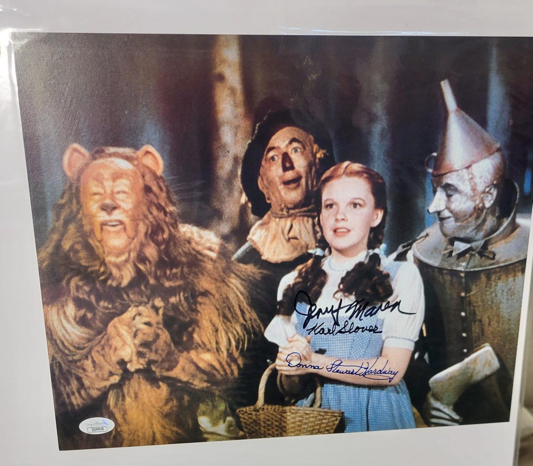 WIZARD OF OZ- Autographed Colored Photo of Main Cast Signed by 3 ...