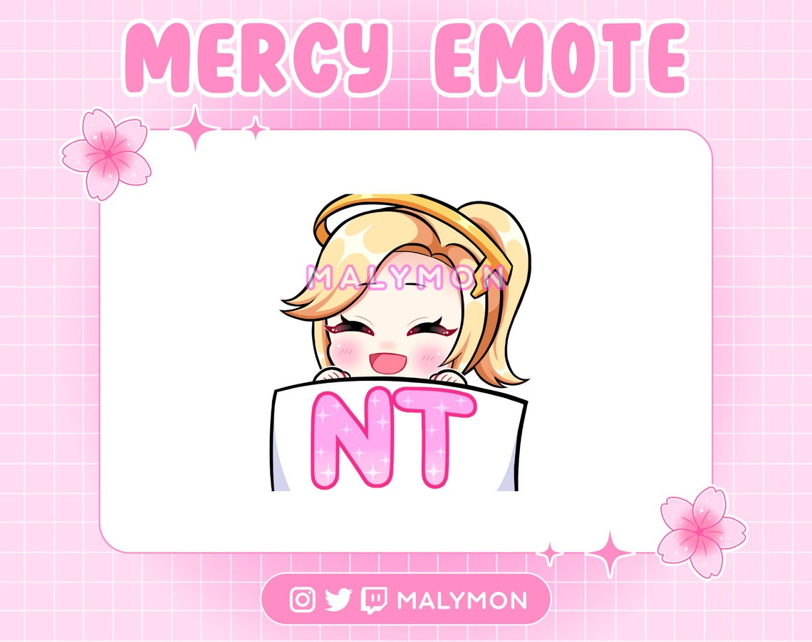 Cute Mercy Overwatch NT Nice Try Emote Premade Emotes Sticker for ...