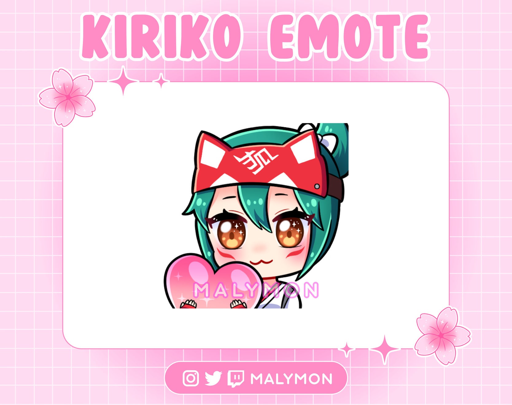 Cute Kiriko Overwatch Heart Love Emote Premade Emotes Sticker - Etsy