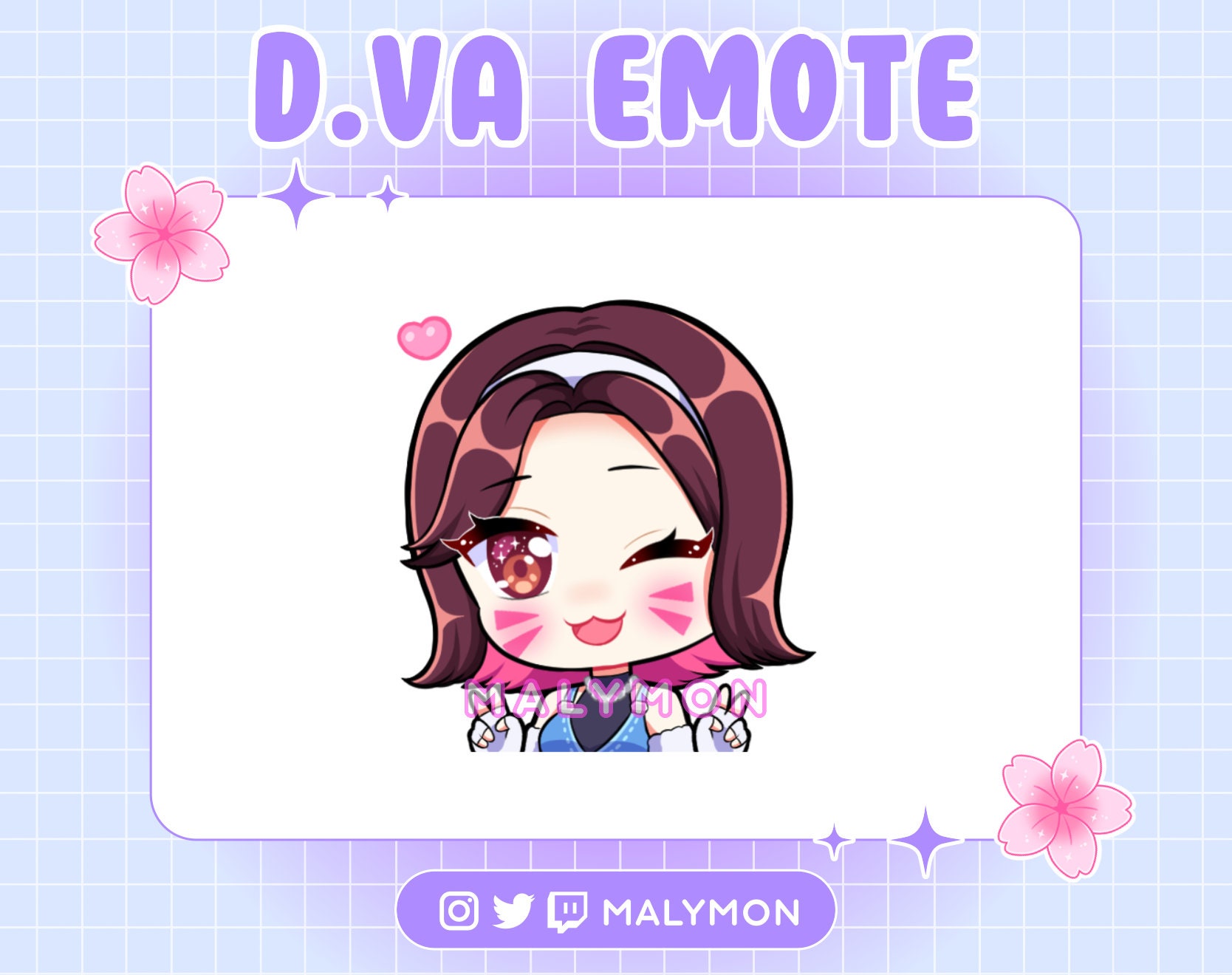Dva D.va Overwatch X Le Sserafim Happy Peace Emote Kpop Cute Premade ...