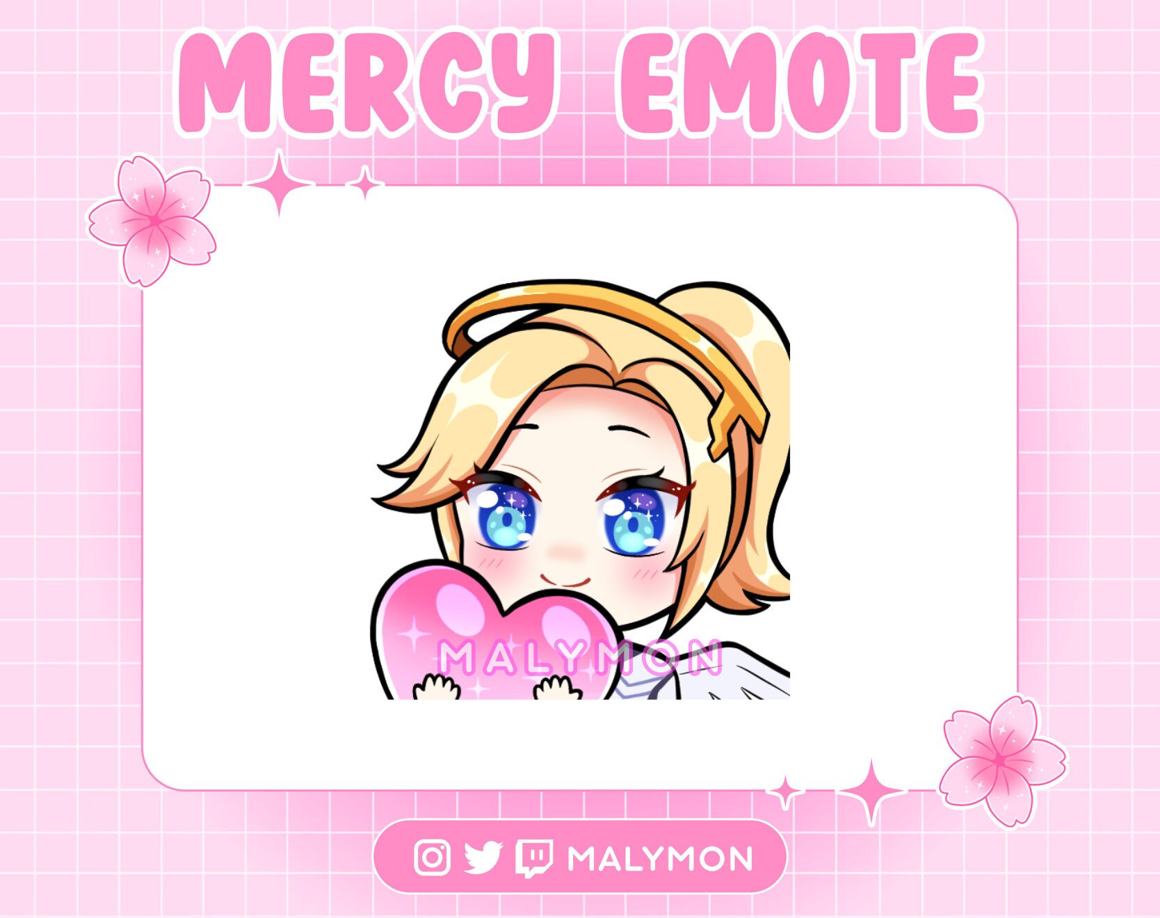 Cute Mercy Overwatch Heart Love Emote Premade Emotes Sticker for ...