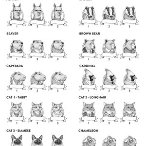 Personalized 4-generation Animal Family Tree | Hand-drawn Animals ...
