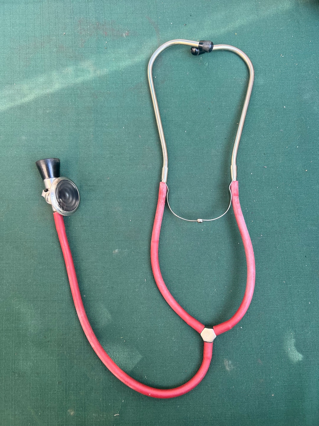 Old Vintage Doctor Classic Stethoscope With Red Tubes 1950's - Etsy